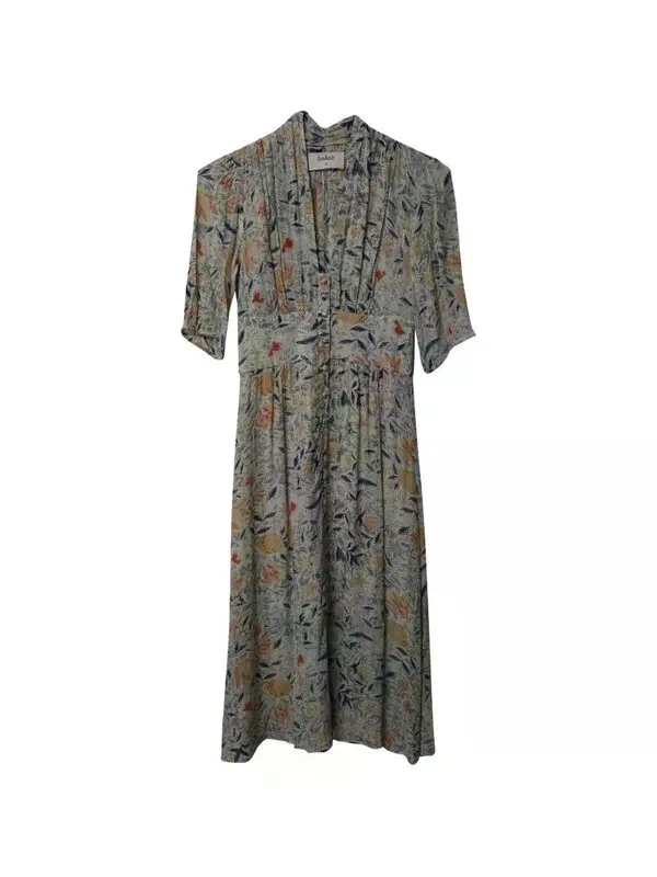 Ba&sh Floral Print V-neck Midi Dress
