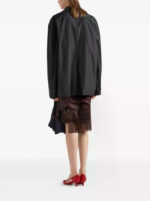 Prada Faille Patchwork Midi Skirt - Brown