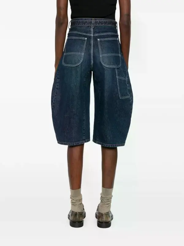 Sacai Cropped Belted Shorts - Blue