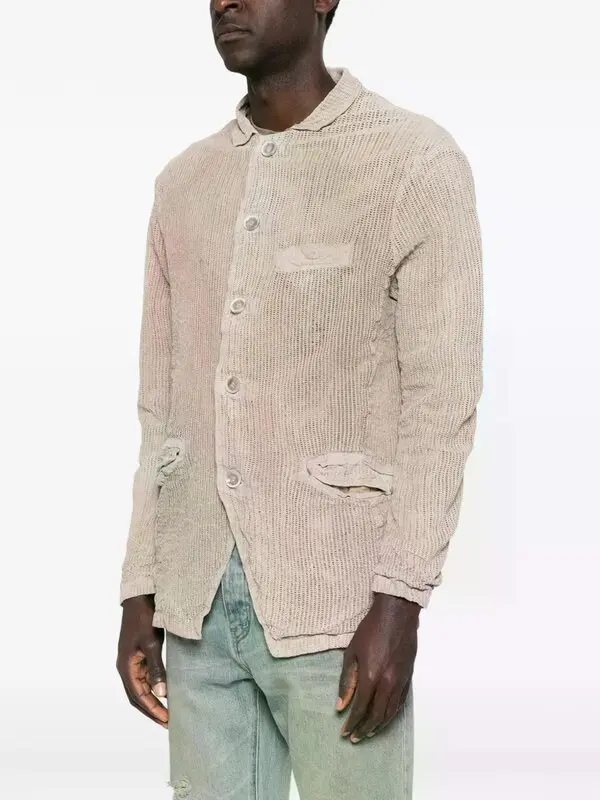 GIORGIO BRATO Pocketed Textured Leather Jacket