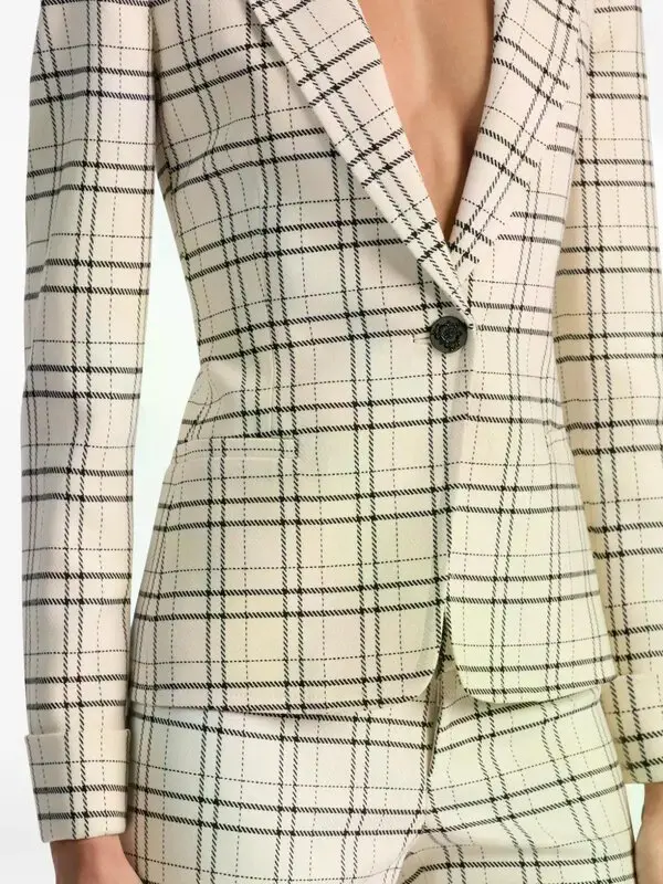 Alice + Olivia Plaid Peak-collar Blazer