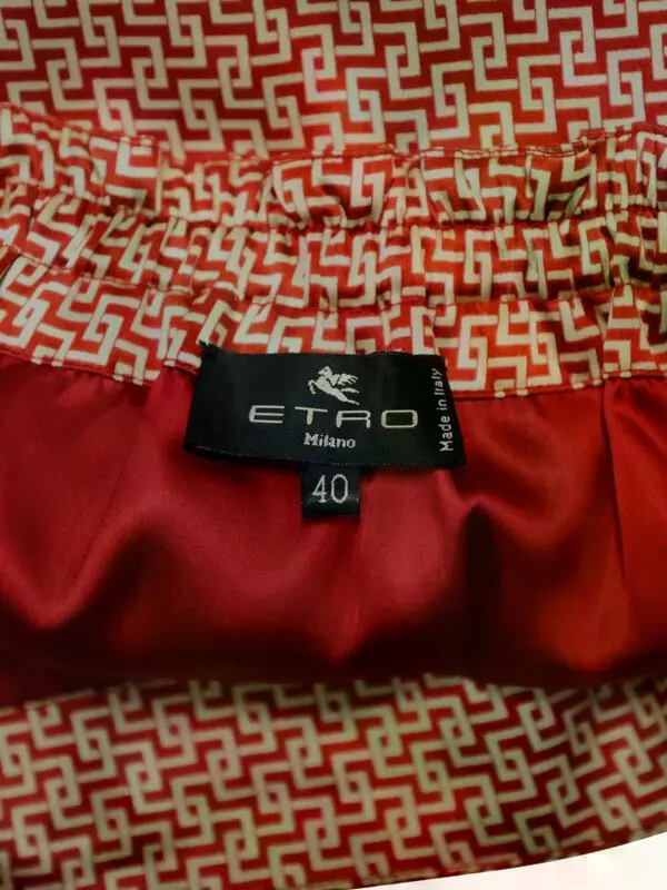 Etro Geometric-print Silk Skirt