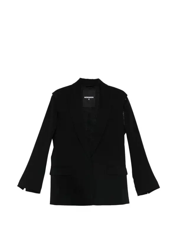 Patrizia Pepe Oversized Crepe Blazer With Flared Cuffs
