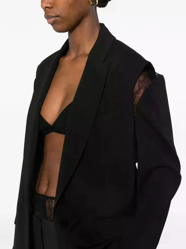 Patrizia Pepe Oversized Crepe Blazer With Flared Cuffs