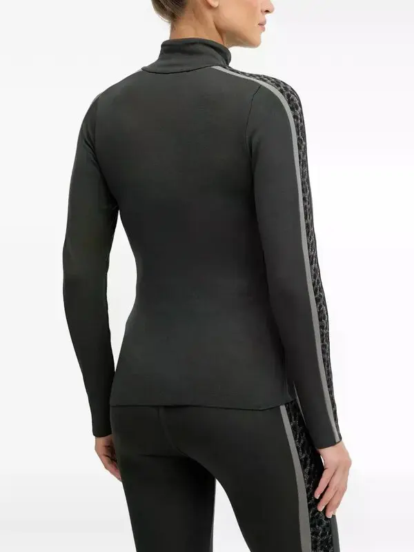 NEWLAND Zip Leopard-stripe Ski Top
