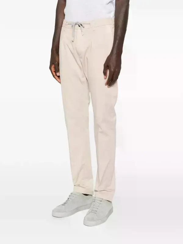 Eleventy Drawstring Straight-leg Trousers - Neutrals
