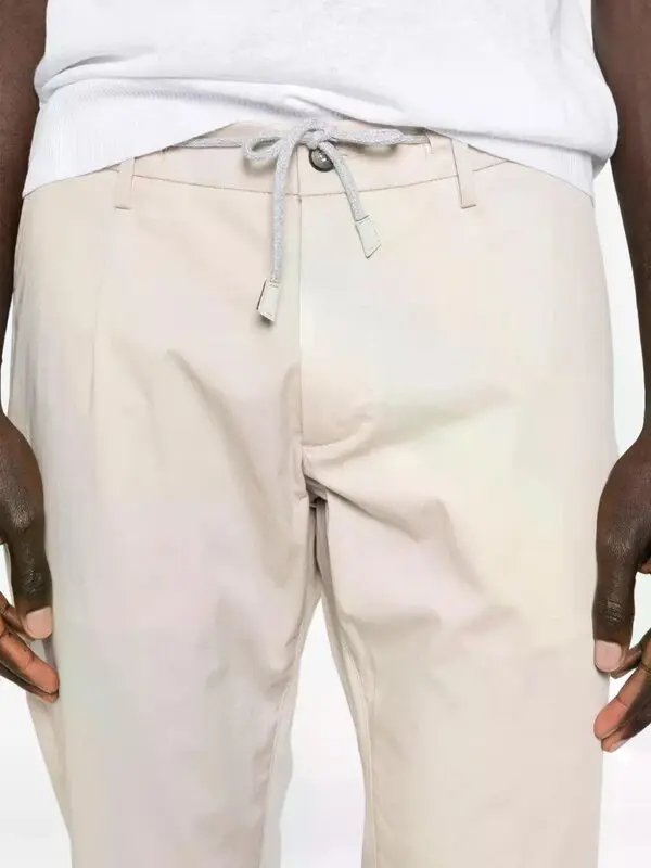 Eleventy Drawstring Straight-leg Trousers - Neutrals