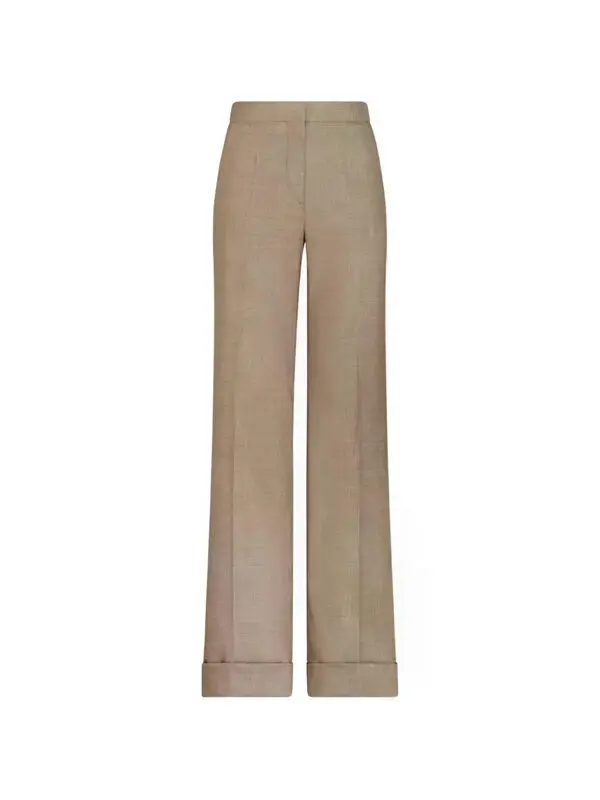 Oscar De La Renta Wide-leg Cuffed Trousers
