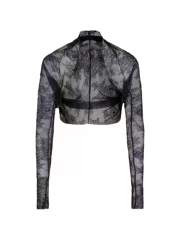 Alberta Ferretti Lace Long-sleeve Top
