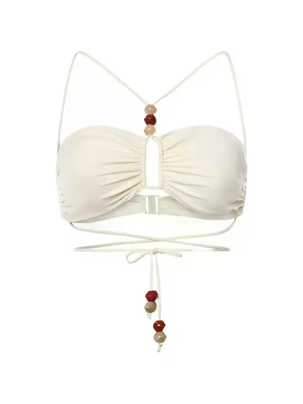 Magda Butrym Ruffled Bikini Top - Neutrals
