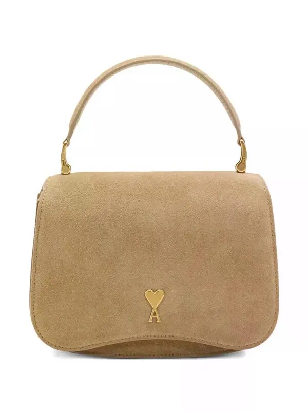 AMI Paris Paris Leather Shoulder Bag - Neutrals