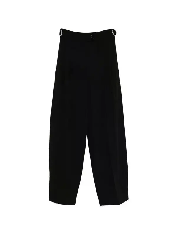 Patrizia Pepe Strap Detail Wide Leg Trousers - Black