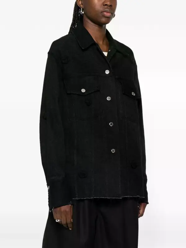 SONG FOR THE MUTE Daisy Button Distressed Jacket