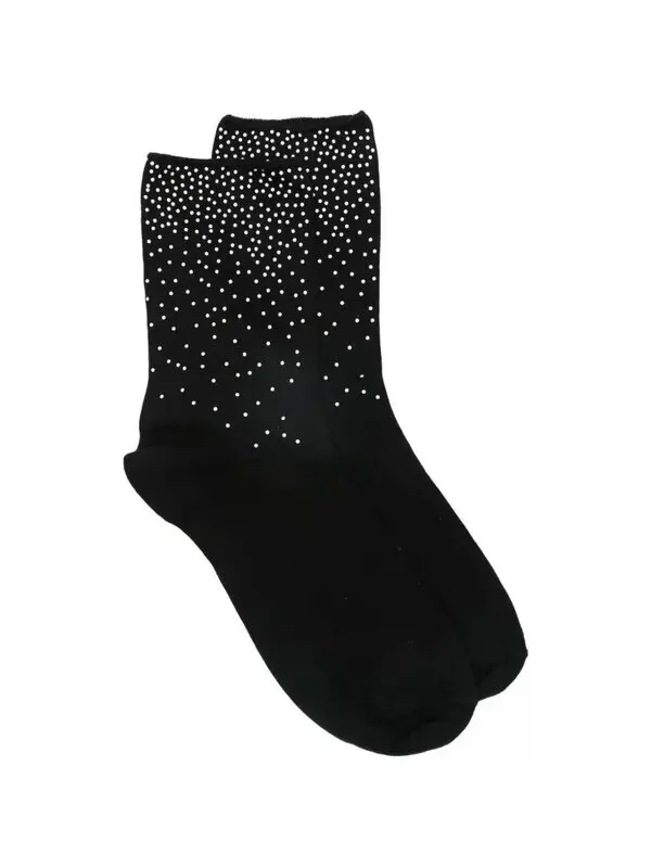ALTO MILANO Spot Patterned Socks - Black
