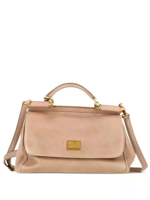 Dolce & Gabbana Large Sicily Leather Satchel - Brown