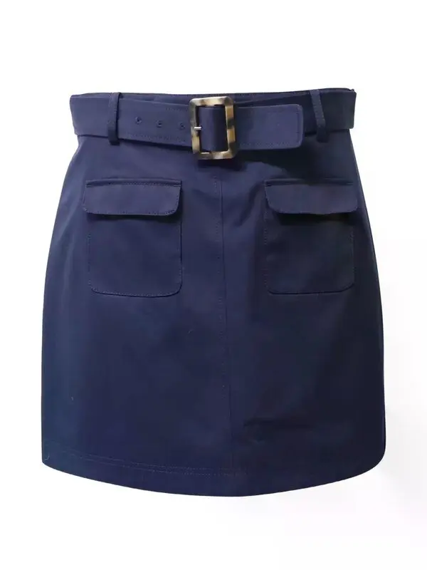 Alexa Chung Patch-pocket Belted Mini Skirt
