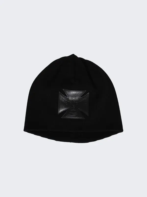 Vetements Leather Cross Logo Beanie - Black