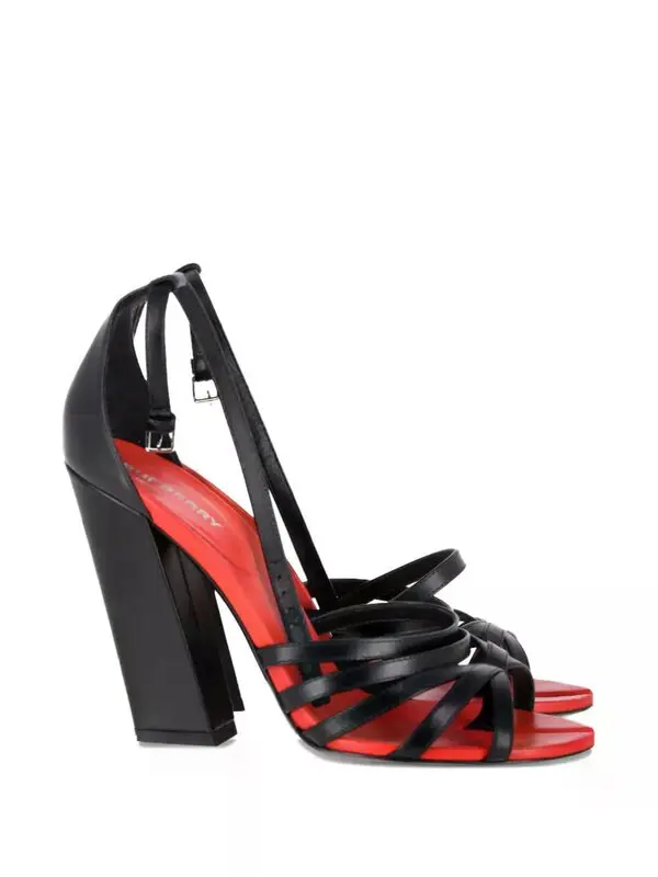 Burberry Leather Thong Sandals With Block Heel