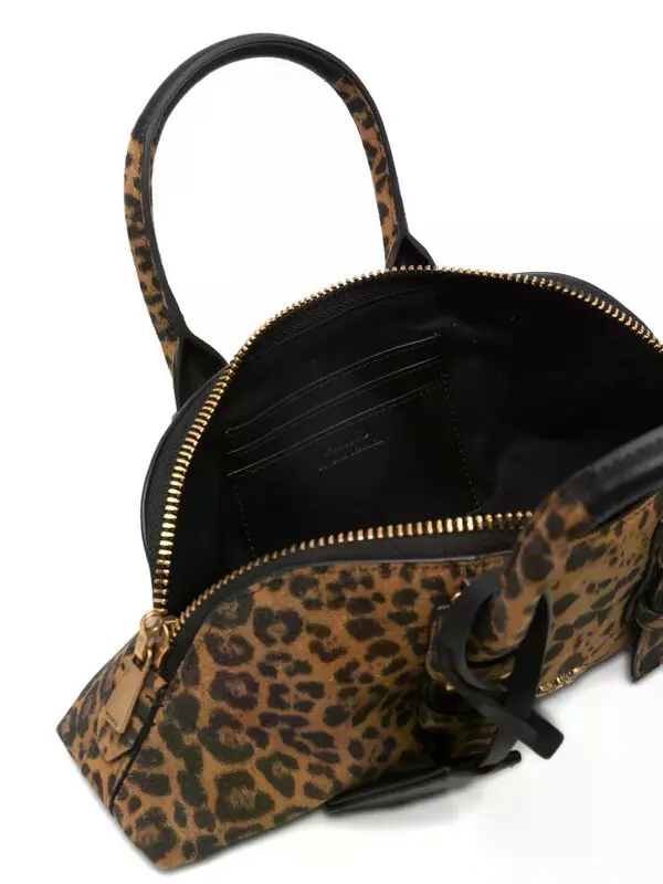 Pinko Leopard Print Padlock Tote Bag - Brown