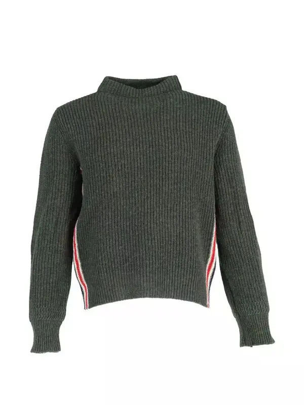 Thom Browne Ribbed-knit Moc-neck Sweater
