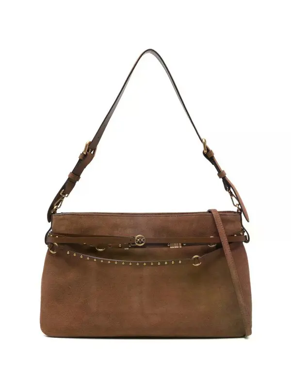 Pinko Studded-strap Shoulder Bag - Brown