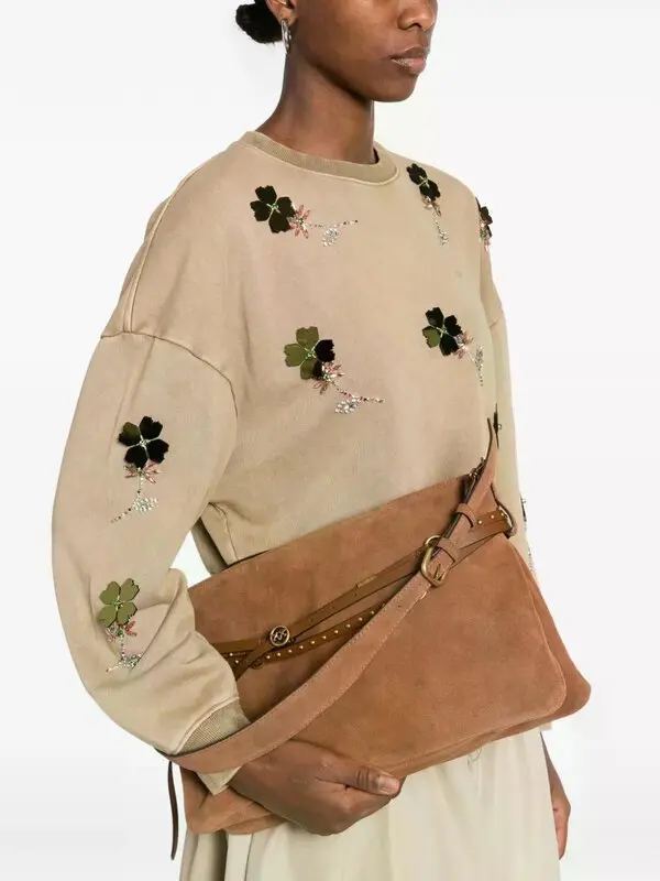 Pinko Studded-strap Shoulder Bag - Brown