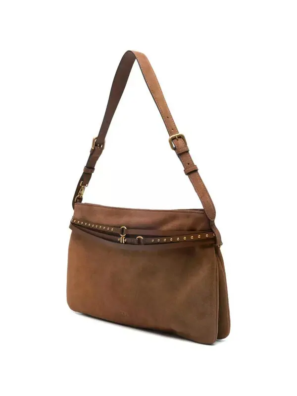 Pinko Studded-strap Shoulder Bag - Brown