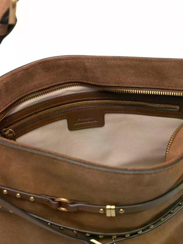 Pinko Studded-strap Shoulder Bag - Brown