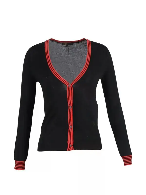 Maje Knitted Button-down V-neck Top