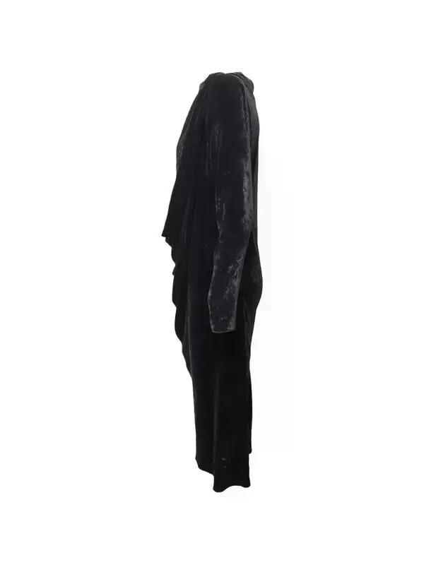 LANVIN Velvet Draped Round Neck Dress