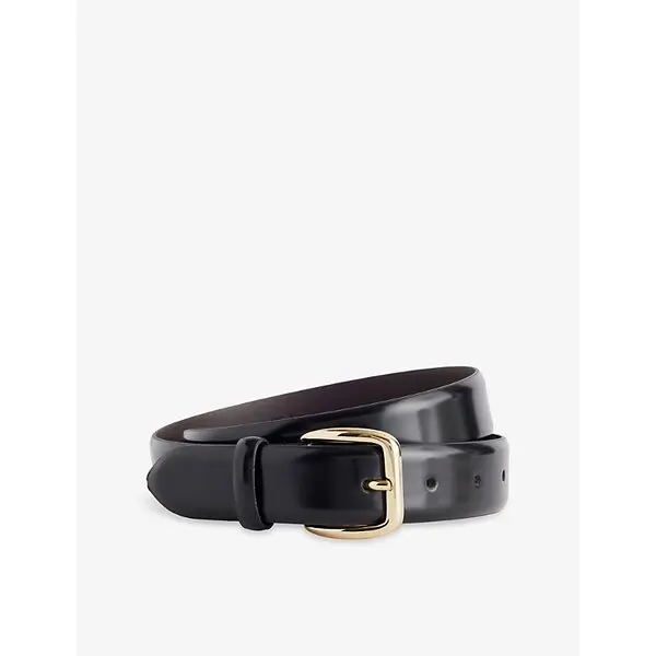 Nour Hammour Classic Buckle Leather Belt - Black