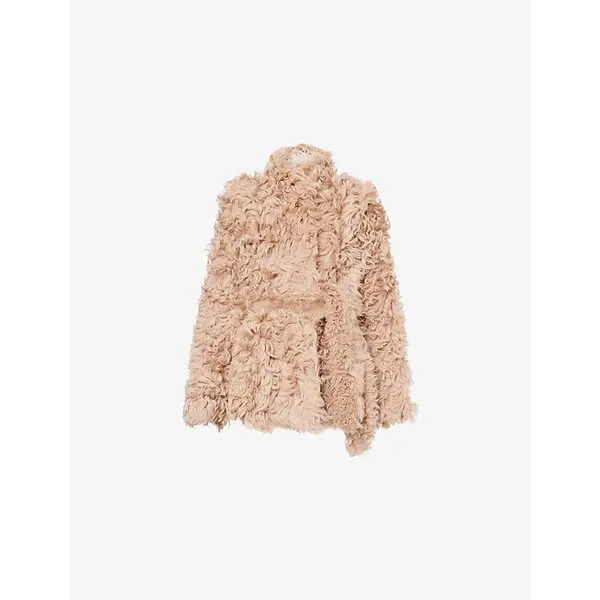 Nour Hammour Belted Shearling Coat