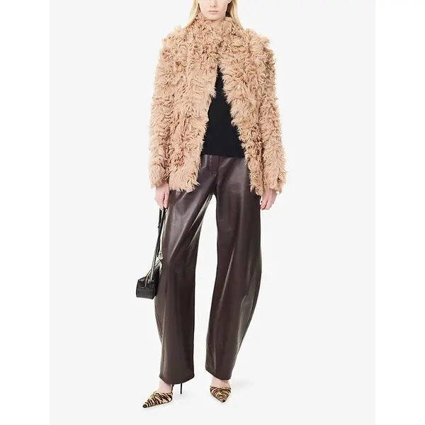 Nour Hammour Belted Shearling Coat