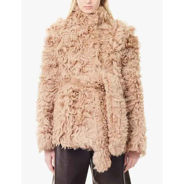 Nour Hammour Belted Shearling Coat