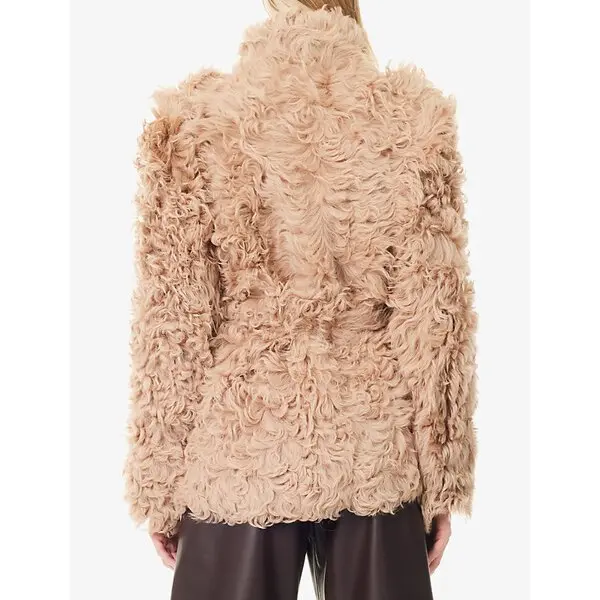 Nour Hammour Belted Shearling Coat