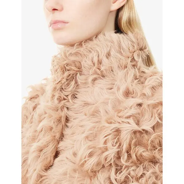 Nour Hammour Belted Shearling Coat