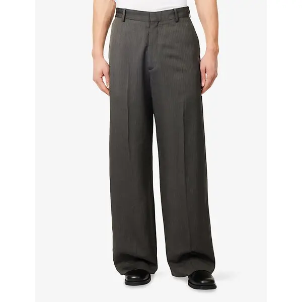 Acne Studios Herringbone-pattern Wide-leg Trousers