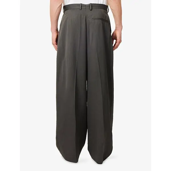 Acne Studios Herringbone-pattern Wide-leg Trousers