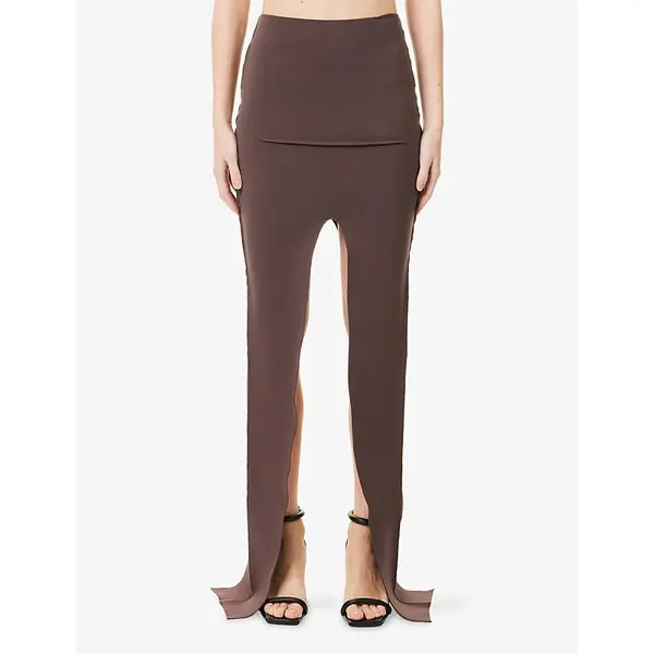 Rick Owens Slim-fit Knitted Midi Skirt - Macassar