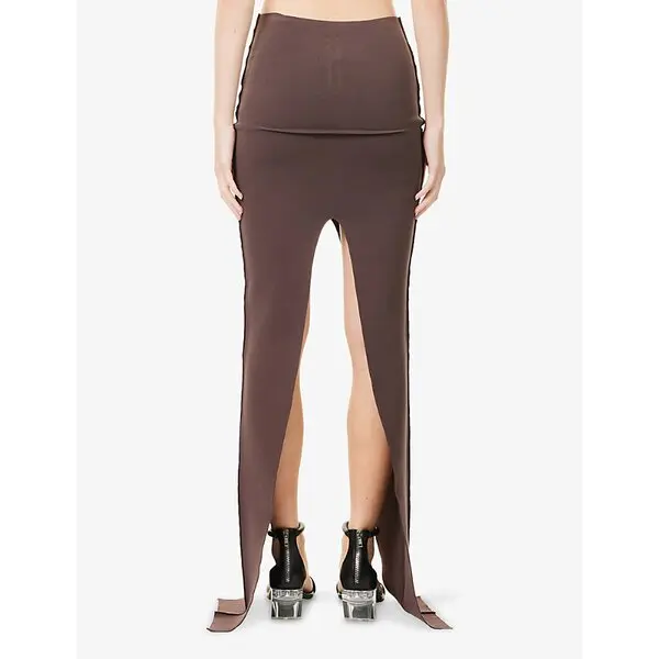 Rick Owens Slim-fit Knitted Midi Skirt - Macassar