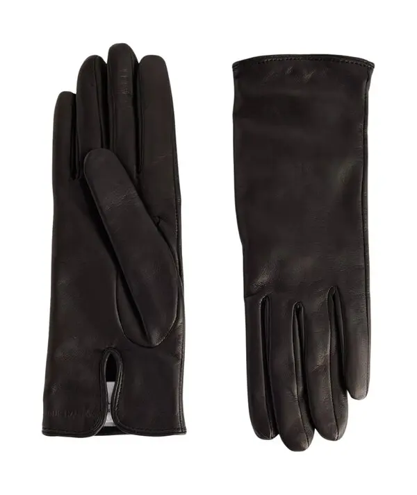 Nour Hammour Split Leather Gloves - Black