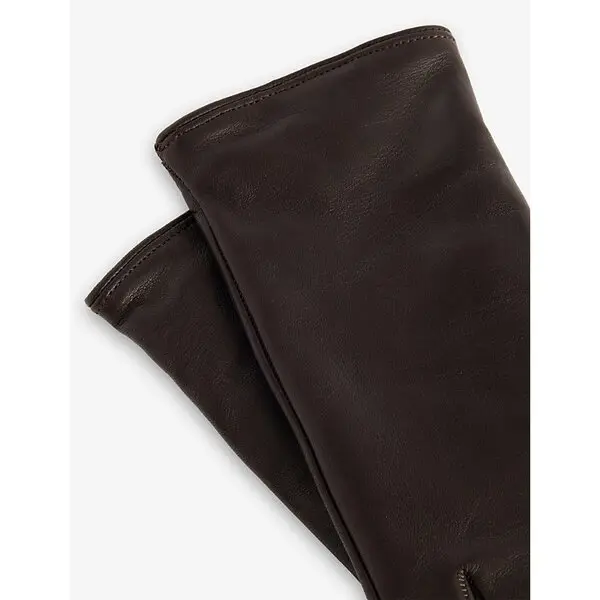 Nour Hammour Split Leather Gloves - Chocolate