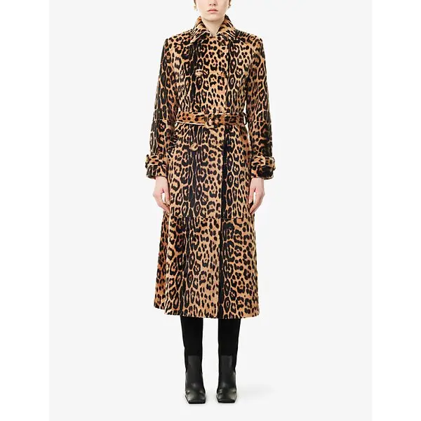 Nour Hammour Tate Leopard Shearling Coat