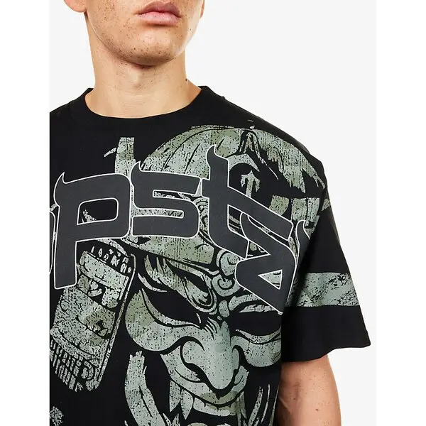 Trapstar Samurai Graphic-Print Cotton T-Shirt - Black | Editorialist
