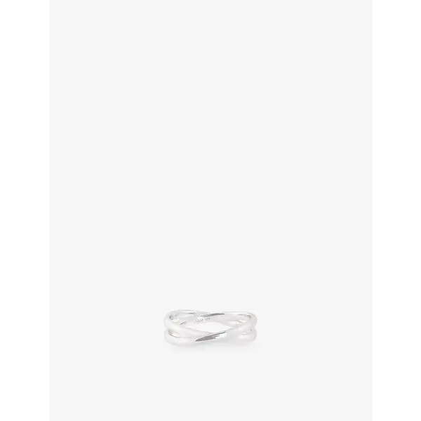 ASTRID & MIYU Illusion Twist -plated Sterling-silver Band Ring - Rhodium