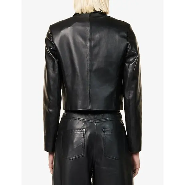 Nour Hammour Fitted Leather Jacket