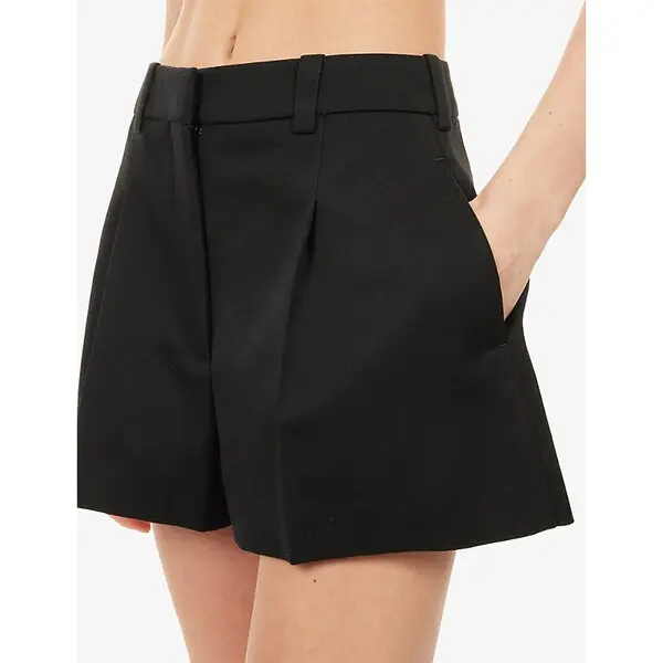 Givenchy Pleated Mid-rise Wool Shorts