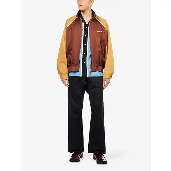 Marni Contrast-sleeves Zip-up Cotton Bomber Jacket