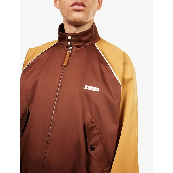 Marni Contrast-sleeves Zip-up Cotton Bomber Jacket