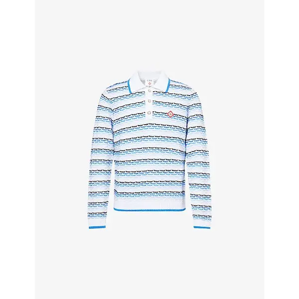 Casablanca Tuck-stitch Cotton-knit Polo Shirt